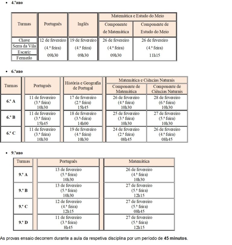 PROVAS-ENSAIO 2025 – Agrupamento de Escolas de Escariz